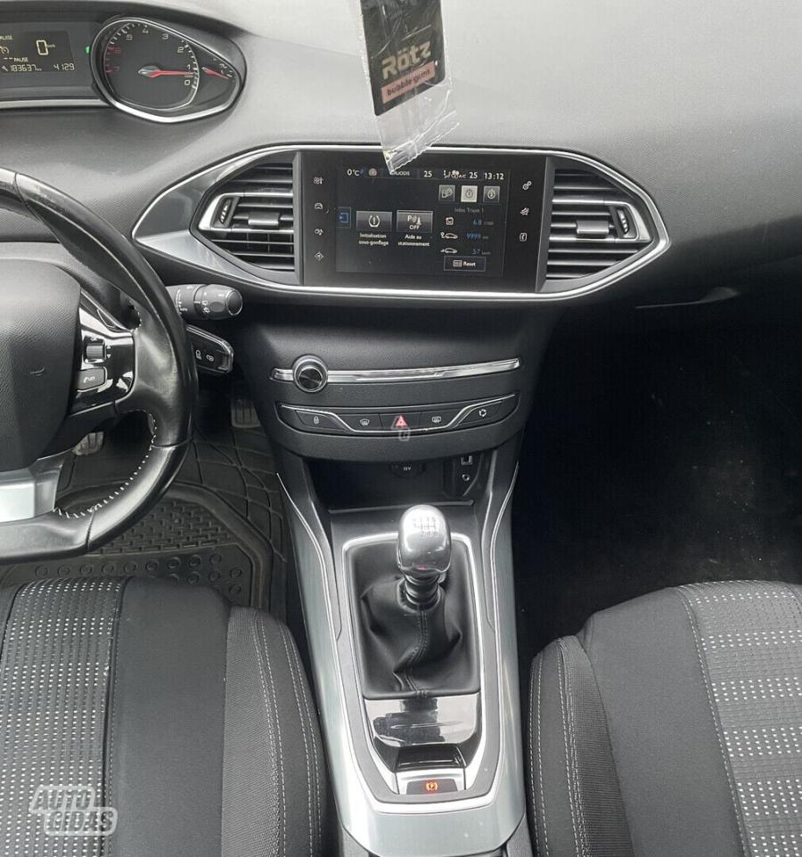 Black Peugeot 308 2015 in Vilnius, with an engine capacity of 1.20 L and mileage of 183 thousand km for 5490 €, photo 6 on AUTOMOTO.COM.LV