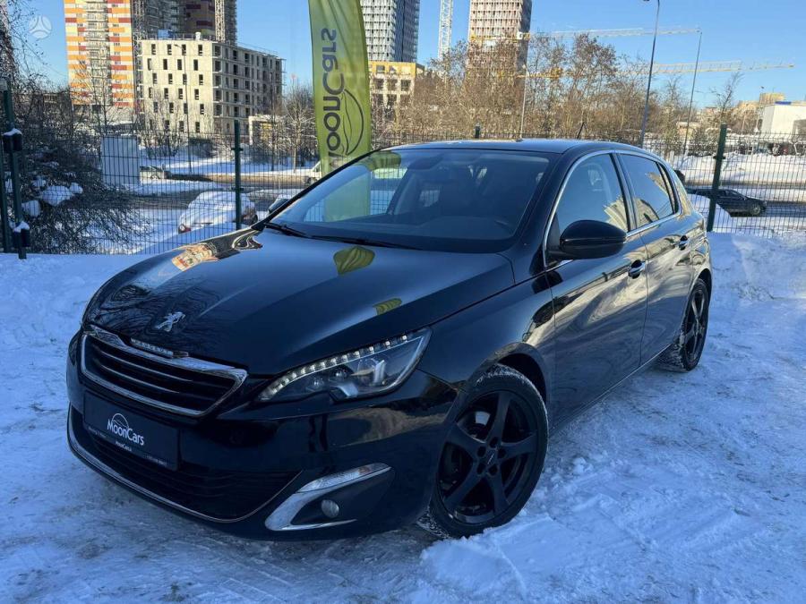 Black Peugeot 308 2015 in Vilnius, with an engine capacity of 1.20 L and mileage of 125 thousand km for 7900 €, photo 1 on AUTOMOTO.COM.LV