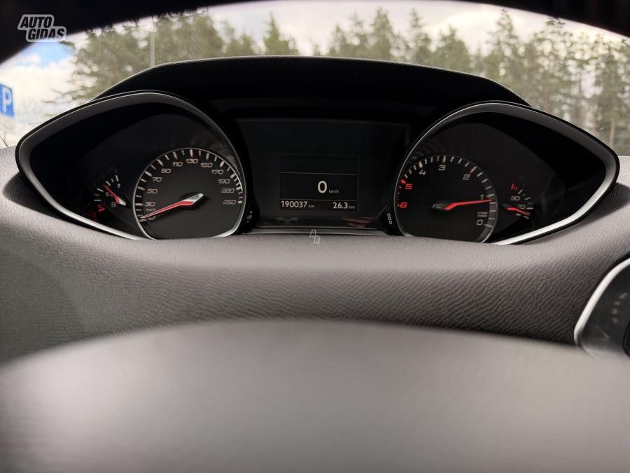 Black Peugeot 308 2016 in Vilnius, with an engine capacity of 1.60 L and mileage of 190 thousand km for 6950 €, photo 17 on AUTOMOTO.COM.LV