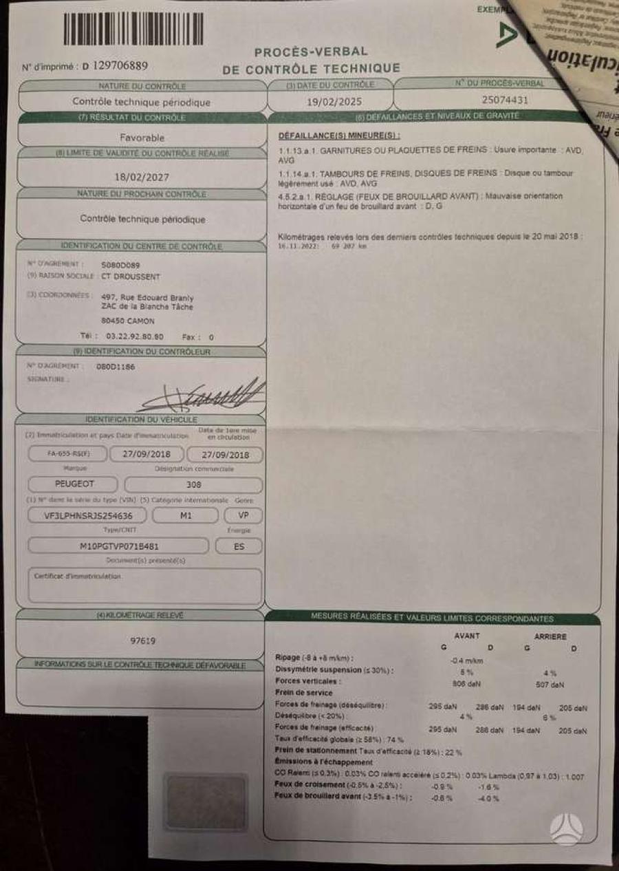 Black Peugeot 308 2018 in Taurage, with an engine capacity of 1.20 L and mileage of 108 thousand km for 7499 €, photo 37 on AUTOMOTO.COM.LV