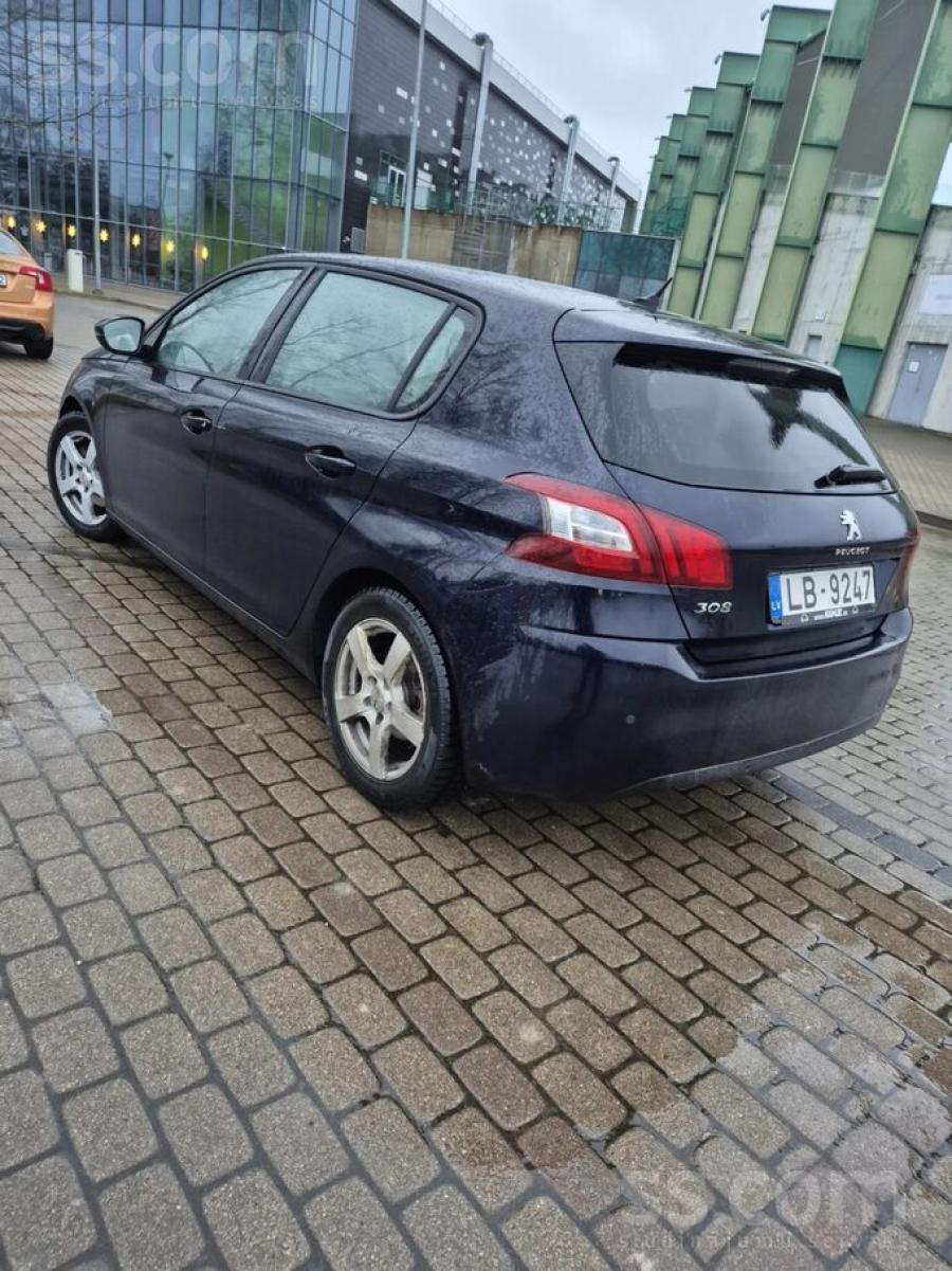 Blue Peugeot 308 2014 in Jelgava, with an engine capacity of 1.60 L and mileage of 128 thousand km for 7995 €, photo 5 on AUTOMOTO.COM.LV