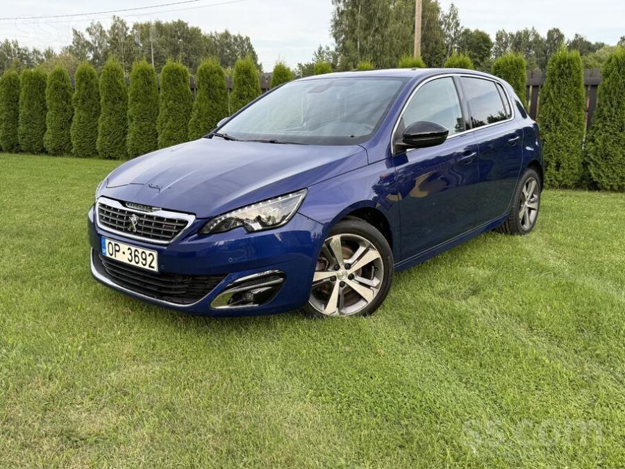 Blue Peugeot 308 2016 in Jelgava, with an engine capacity of 1.20 L and mileage of 166 thousand km for 6990 €, photo 1 on AUTOMOTO.COM.LV