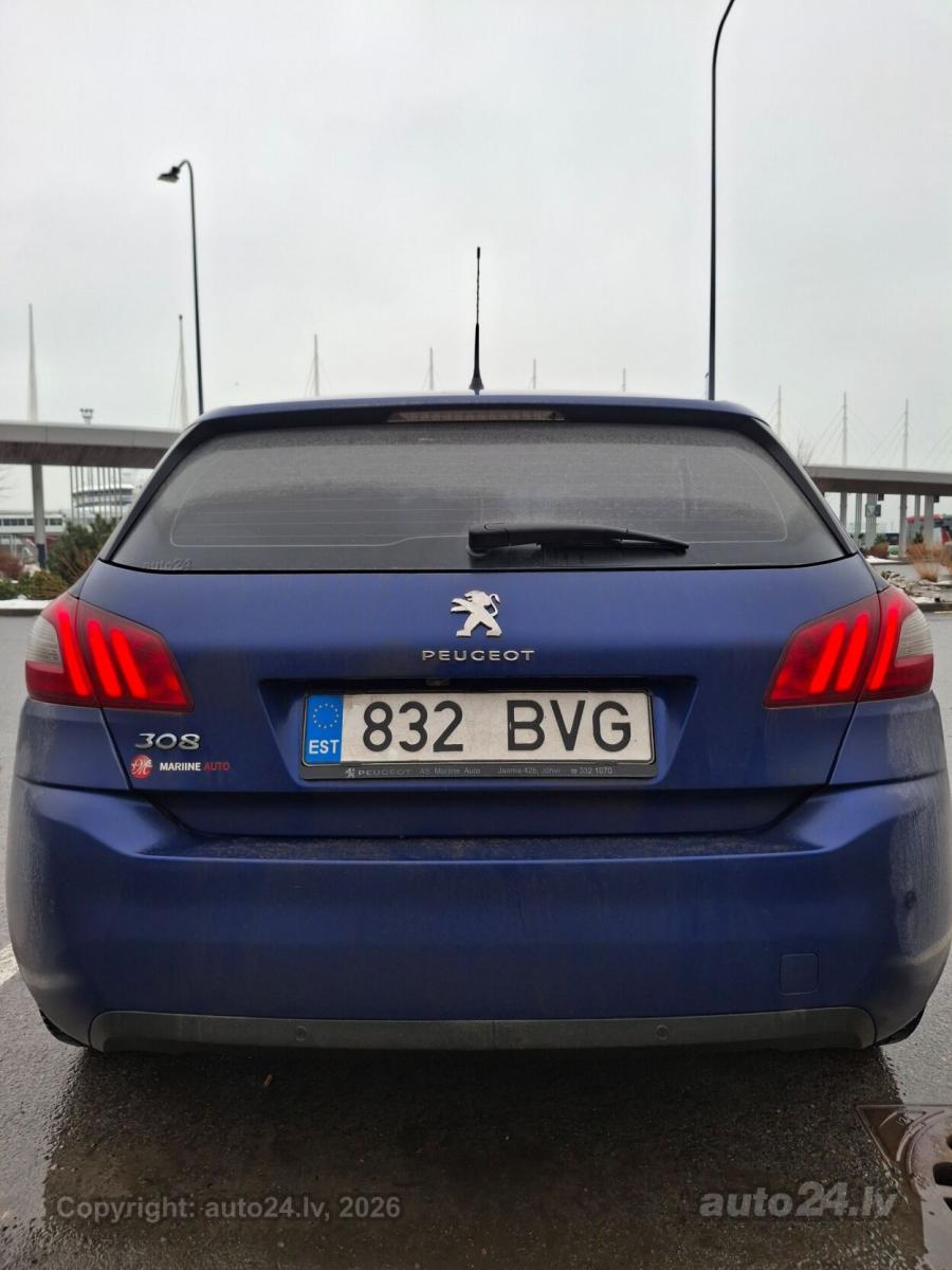 Blue Peugeot 308 2017 in Tallinn, with an engine capacity of 1.60 L and mileage of 145 thousand km for 8200 €, photo 4 on AUTOMOTO.COM.LV