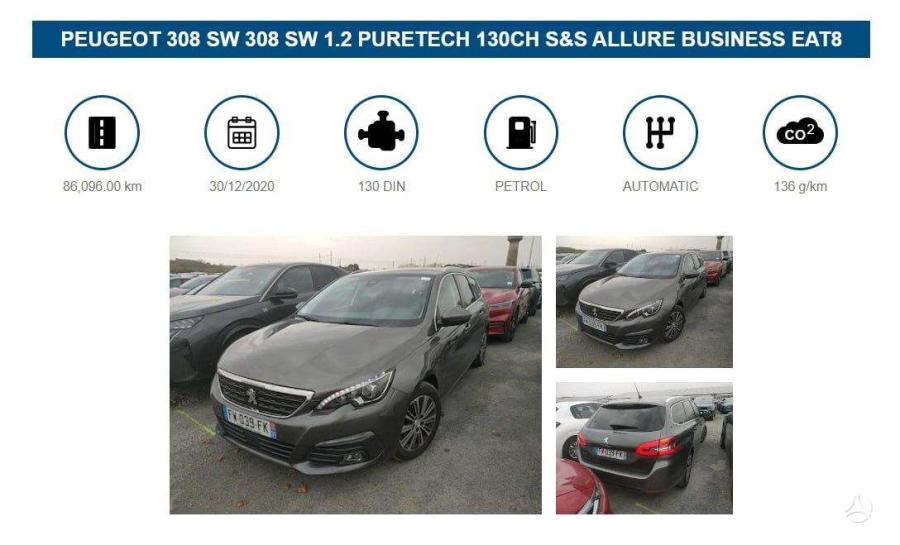 Brown Peugeot 308 2020 in Vilnius, with an engine capacity of 1.20 L and mileage of 86 thousand km for 9655 €, photo 18 on AUTOMOTO.COM.LV