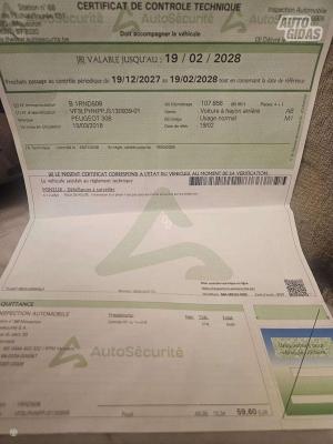 Grey Peugeot 308 2018 in Siauliai, with an engine capacity of 1.20 L and mileage of 116 thousand km for 4650 €, photo 24 on AUTOMOTO.COM.LV