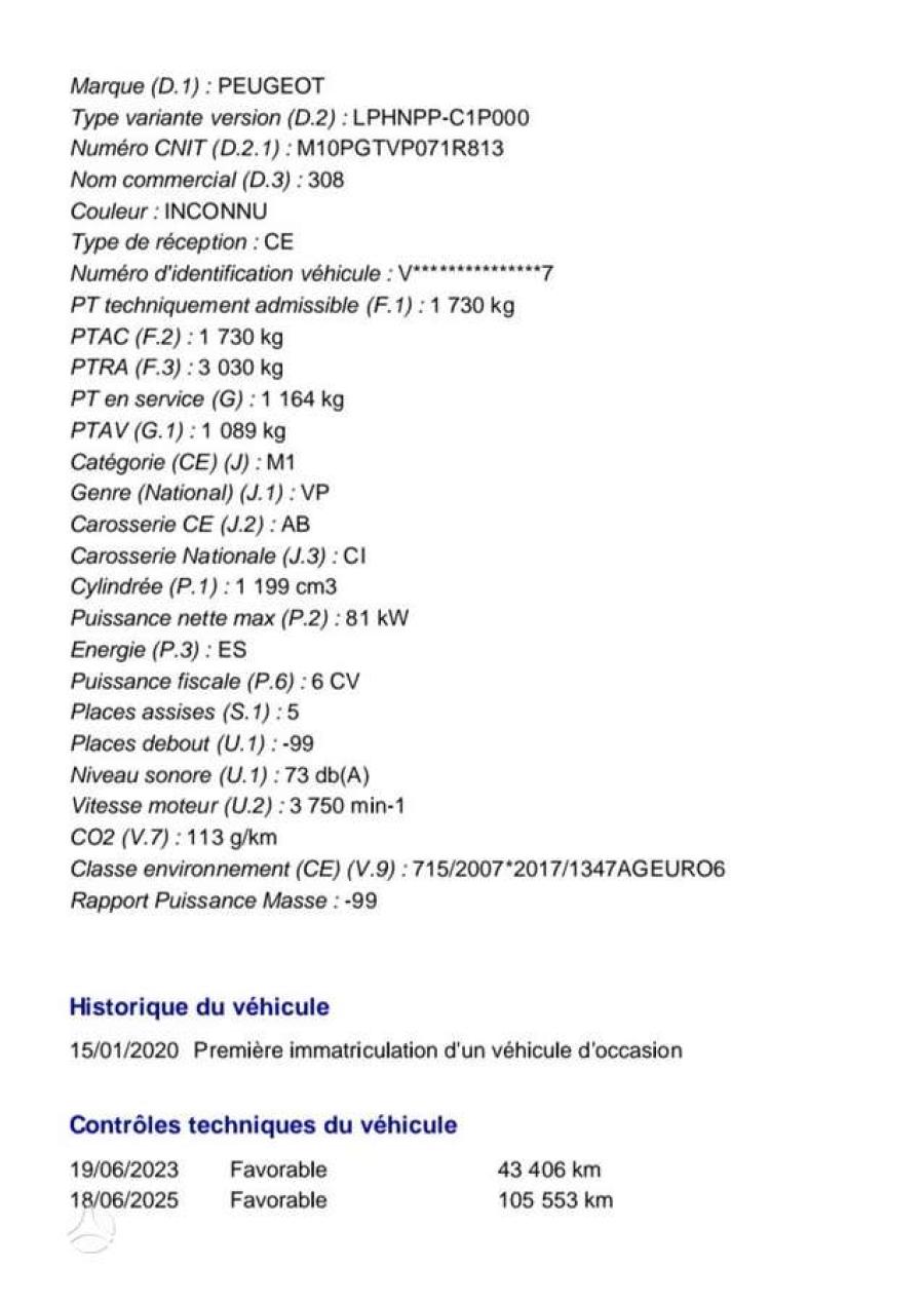 Pelēks Peugeot 308 2019 Tauragė, ar dzinēja tilpumu 1.20 L un nobraukumu 119 tūkst. km par 6600 €, foto 22 vietnē AUTOMOTO.COM.LV
