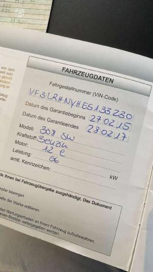 Серый Пежо 308 2015 в Юрбаркас, объемом двигателя 1.20 л и пробегом 170 тыс. км за 3999 €, фото 5 на AUTOMOTO.COM.LV