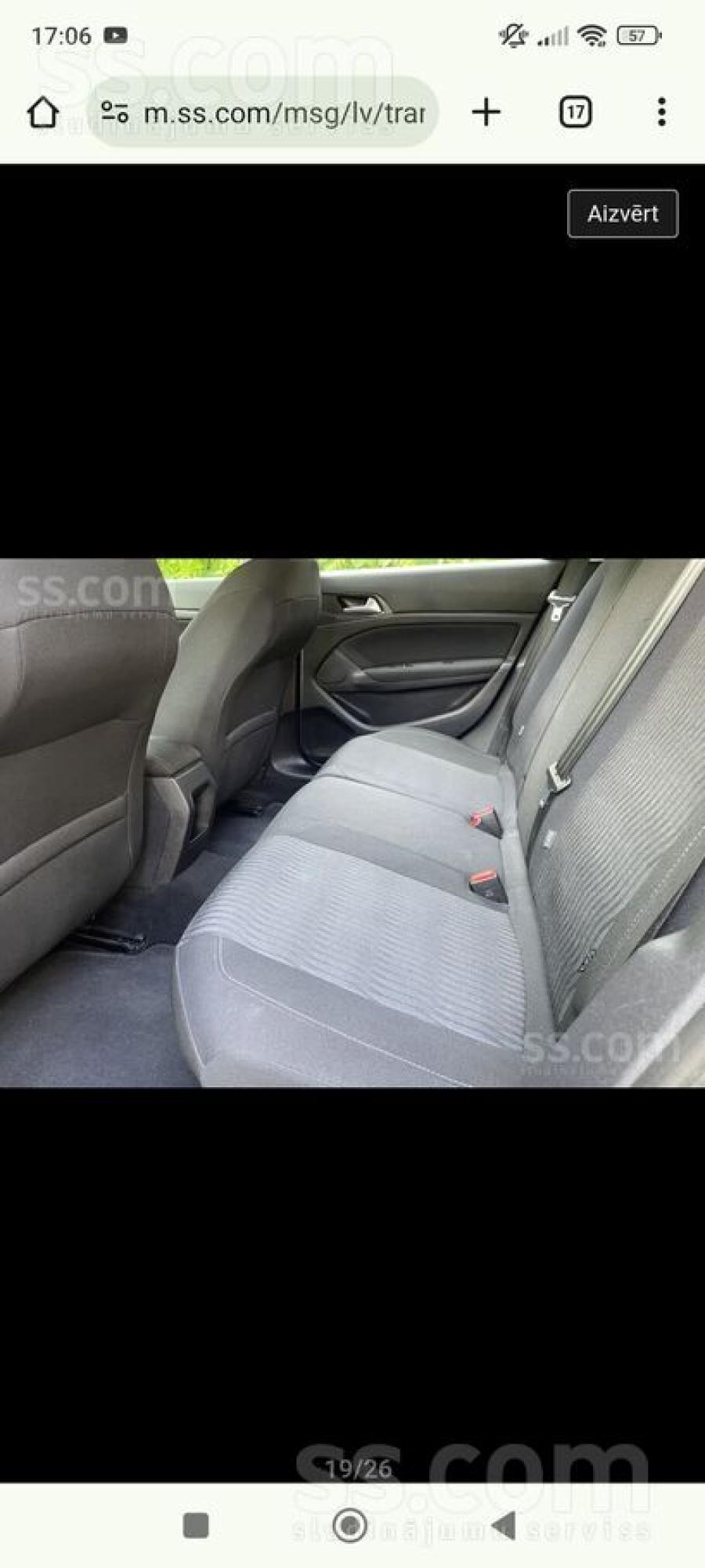 Grey Peugeot 308 2015 in Riga, with an engine capacity of 1.60 L and mileage of 228 thousand km for 3750 €, photo 7 on AUTOMOTO.COM.LV