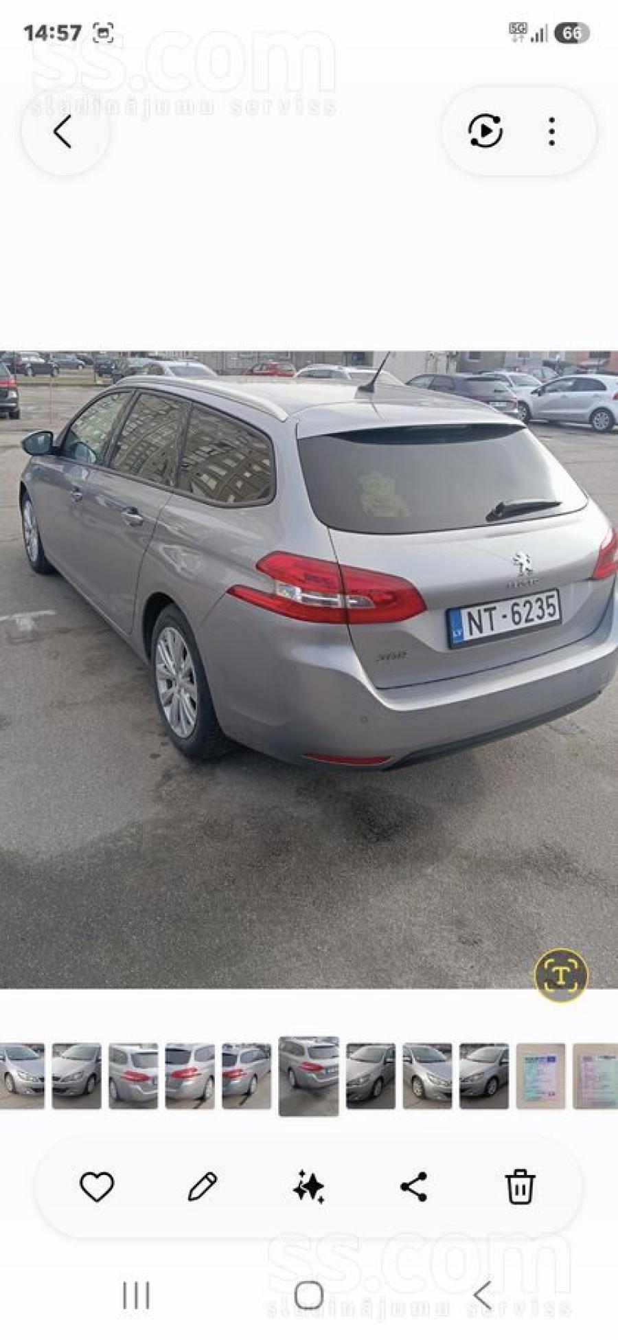 Grey Peugeot 308 2017 in Riga, with an engine capacity of 1.60 L and mileage of 237 thousand km for 6200 €, photo 5 on AUTOMOTO.COM.LV