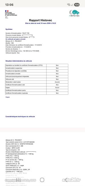 Grey Peugeot 308 2019 in Tallinn, with an engine capacity of 1.50 L and mileage of 134 thousand km for 7990 €, photo 13 on AUTOMOTO.COM.LV