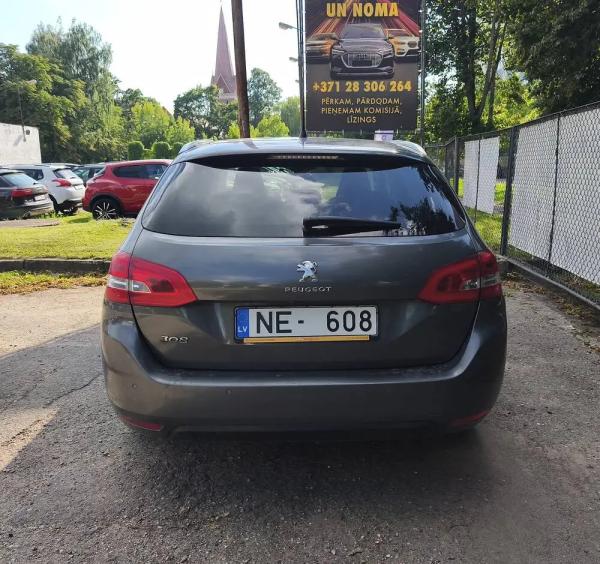Grey Peugeot 308 2019 in Jelgava, with an engine capacity of 1.50 L and mileage of 151 thousand km for 5590 €, photo 6 on AUTOMOTO.COM.LV
