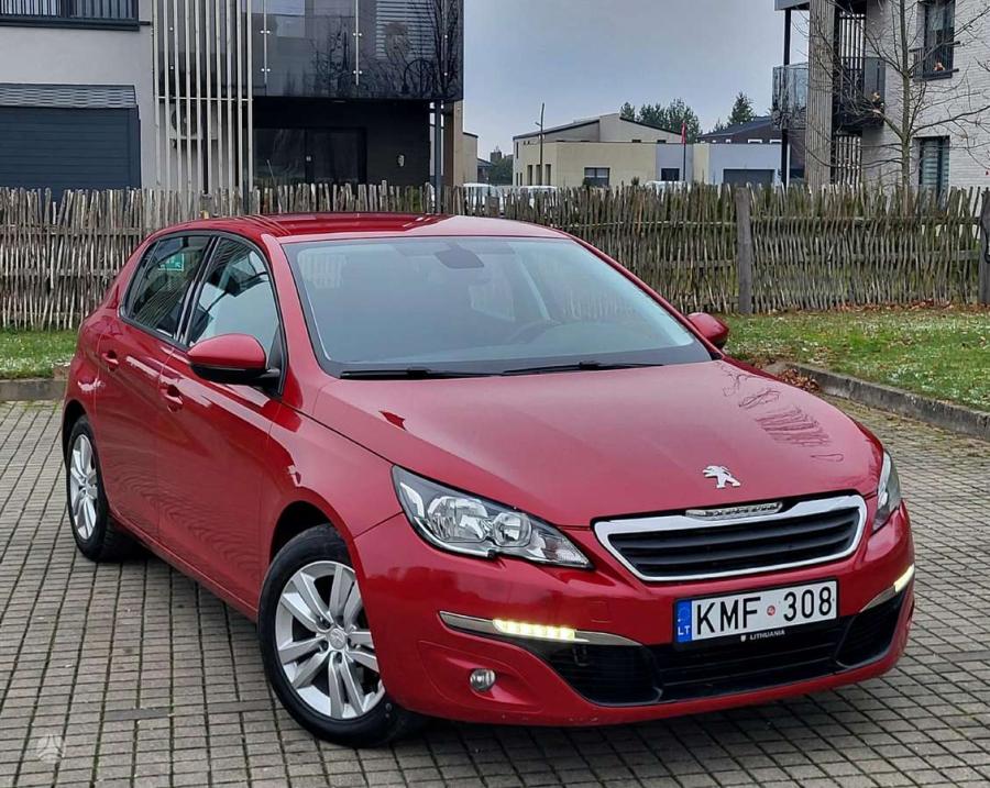 Red Peugeot 308 2014 in Siauliai, with an engine capacity of 1.20 L and mileage of 114 thousand km for 3850 €, photo 12 on AUTOMOTO.COM.LV