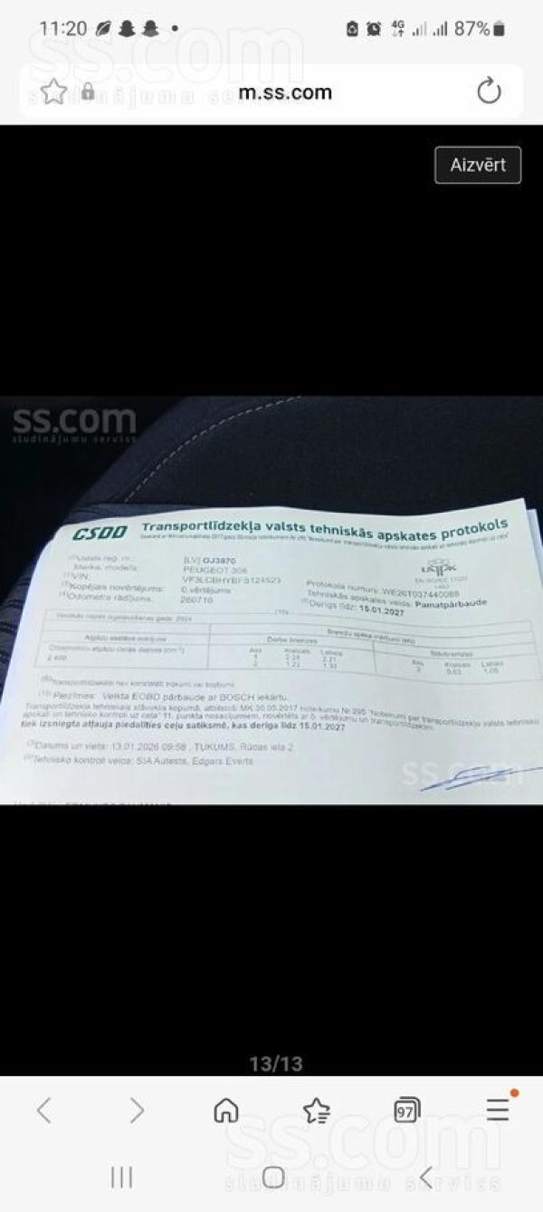 Красный Пежо 308 2016 в Елгава, объемом двигателя 1.60 л и пробегом 270 тыс. км за 3999 €, фото 7 на AUTOMOTO.COM.LV