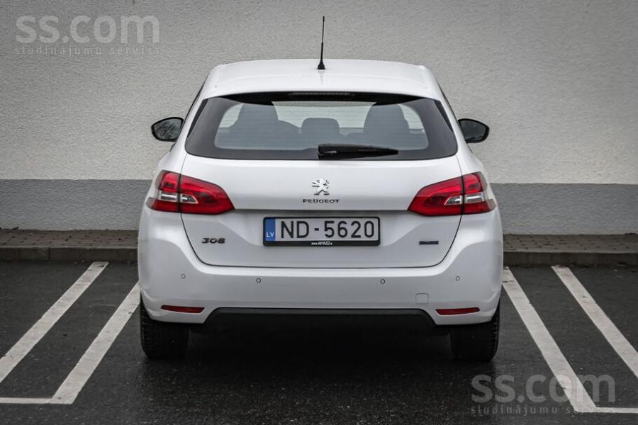 White Peugeot 308 2015 in Riga, with an engine capacity of 1.60 L and mileage of 0 thousand km for 5252 €, photo 5 on AUTOMOTO.COM.LV