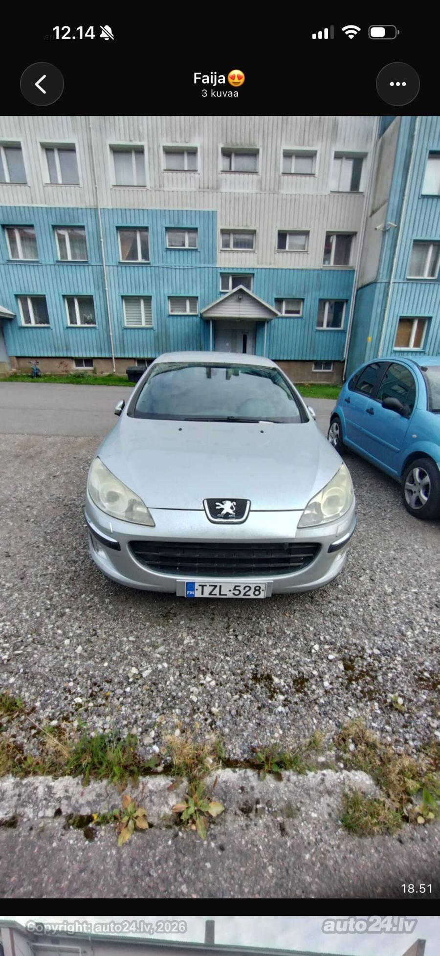 Pelēks Peugeot 407 2004 Paldiski, ar dzinēja tilpumu 1.99 L un nobraukumu 300 tūkst. km par 600 €, foto 1 vietnē AUTOMOTO.COM.LV