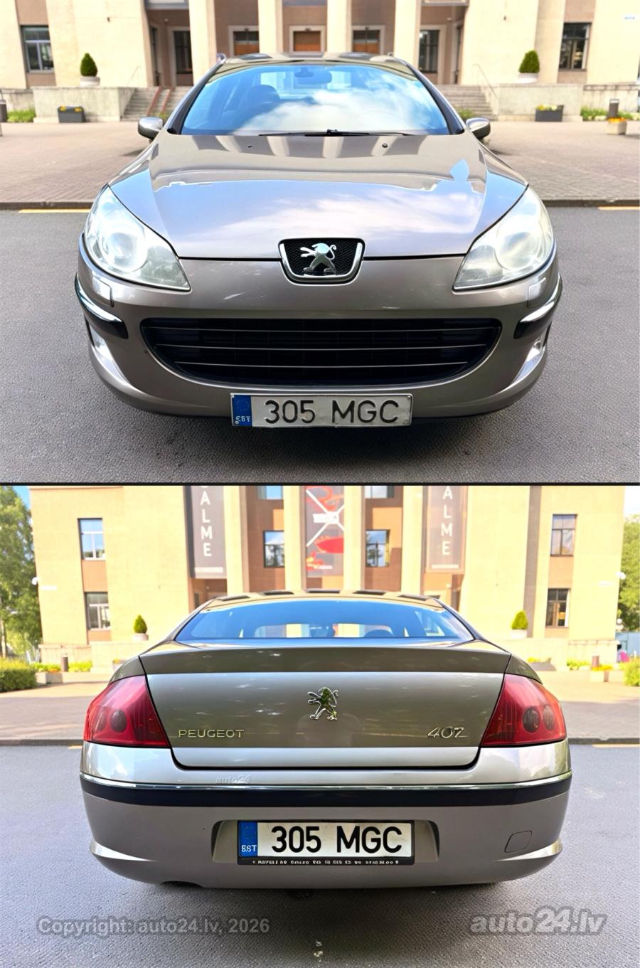 Pelēks Peugeot 407 2006 Tallina, ar dzinēja tilpumu 2.00 L un nobraukumu 187 tūkst. km par 999 €, foto 6 vietnē AUTOMOTO.COM.LV