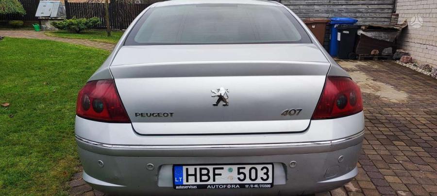 Pelēks Peugeot 407 2007 Šauļi, ar dzinēja tilpumu 2.72 L un nobraukumu 265 tūkst. km par 1450 €, foto 7 vietnē AUTOMOTO.COM.LV