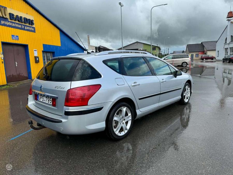 Grey Peugeot 407 2006 in Taurage, with an engine capacity of 2.00 L and mileage of 305 thousand km for 1280 €, photo 5 on AUTOMOTO.COM.LV