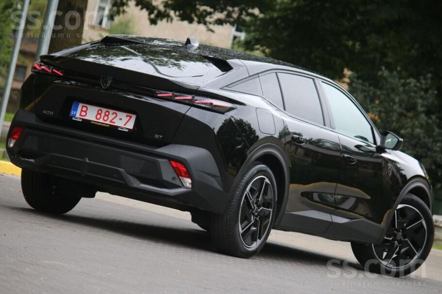 Black Peugeot 408 2024 in Riga, with an engine capacity of 1.20 L and mileage of 26 thousand km for 24990 €, photo 3 on AUTOMOTO.COM.LV