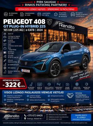 Blue Peugeot 408 2024 in Kretinga, with an engine capacity of 1.60 L and mileage of 93 thousand km for 23199 €, photo 43 on AUTOMOTO.COM.LV