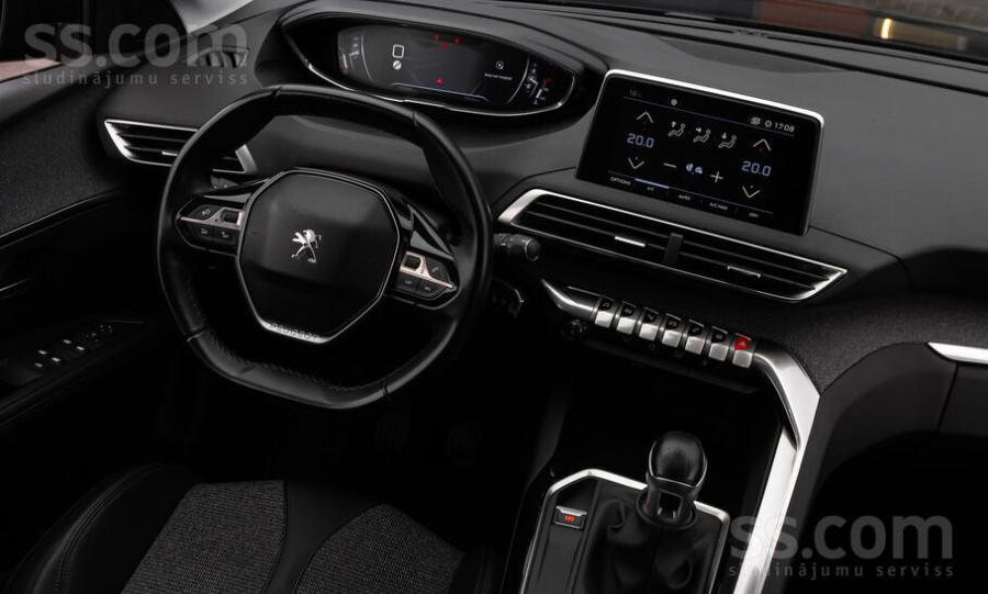 Black Peugeot 5008 2018 in Jelgava, with an engine capacity of 1.20 L and mileage of 125 thousand km for 10750 €, photo 14 on AUTOMOTO.COM.LV