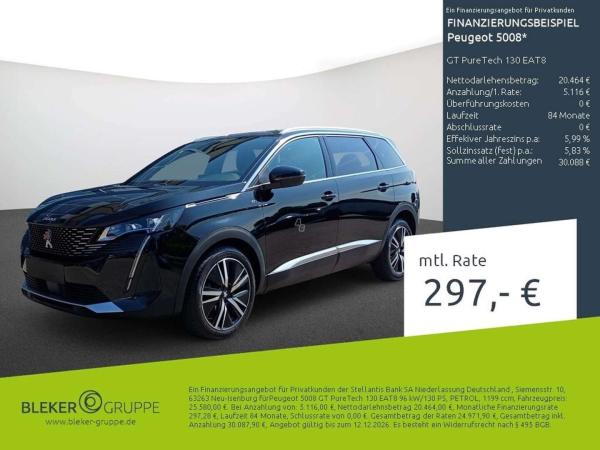 Black Peugeot 5008 2023 in Kaunas, with an engine capacity of 1.20 L and mileage of 50 thousand km for 28147 €, photo 1 on AUTOMOTO.COM.LV