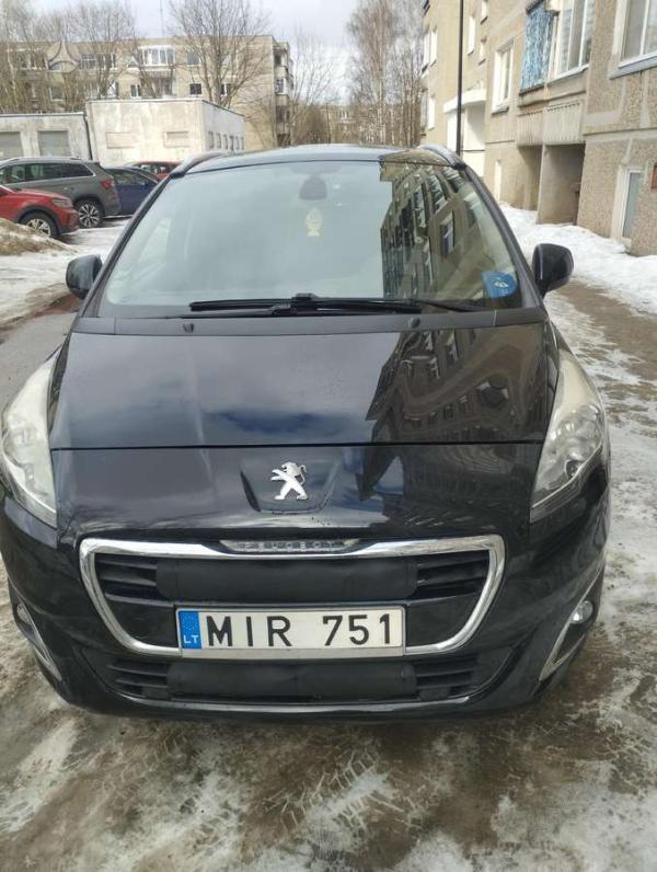 Melns Peugeot 5008 2016 Viļņa, ar dzinēja tilpumu 2.00 L un nobraukumu 274 tūkst. km par 5800 €, foto 1 vietnē AUTOMOTO.COM.LV