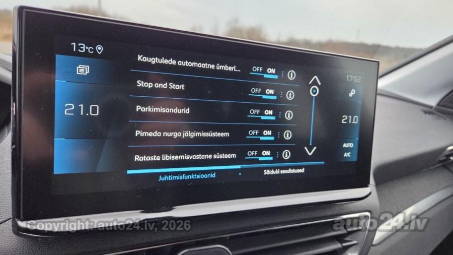 Zils Peugeot 5008 2022 Tallina, ar dzinēja tilpumu 1.50 L un nobraukumu 100 tūkst. km par 24000 €, foto 9 vietnē AUTOMOTO.COM.LV