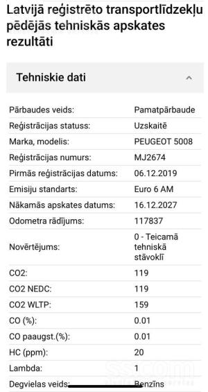 Green Peugeot 5008 2019 in Riga, with an engine capacity of 1.20 L and mileage of 117 thousand km for 13400 €, photo 28 on AUTOMOTO.COM.LV