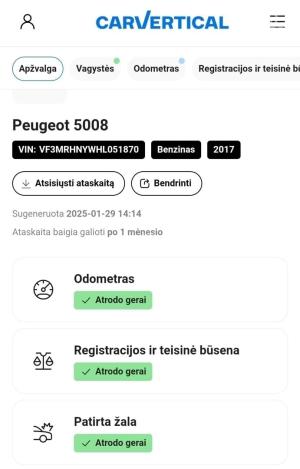 Pelēks Peugeot 5008 2017 Viļņa, ar dzinēja tilpumu 1.20 L un nobraukumu 135 tūkst. km par 10700 €, foto 31 vietnē AUTOMOTO.COM.LV