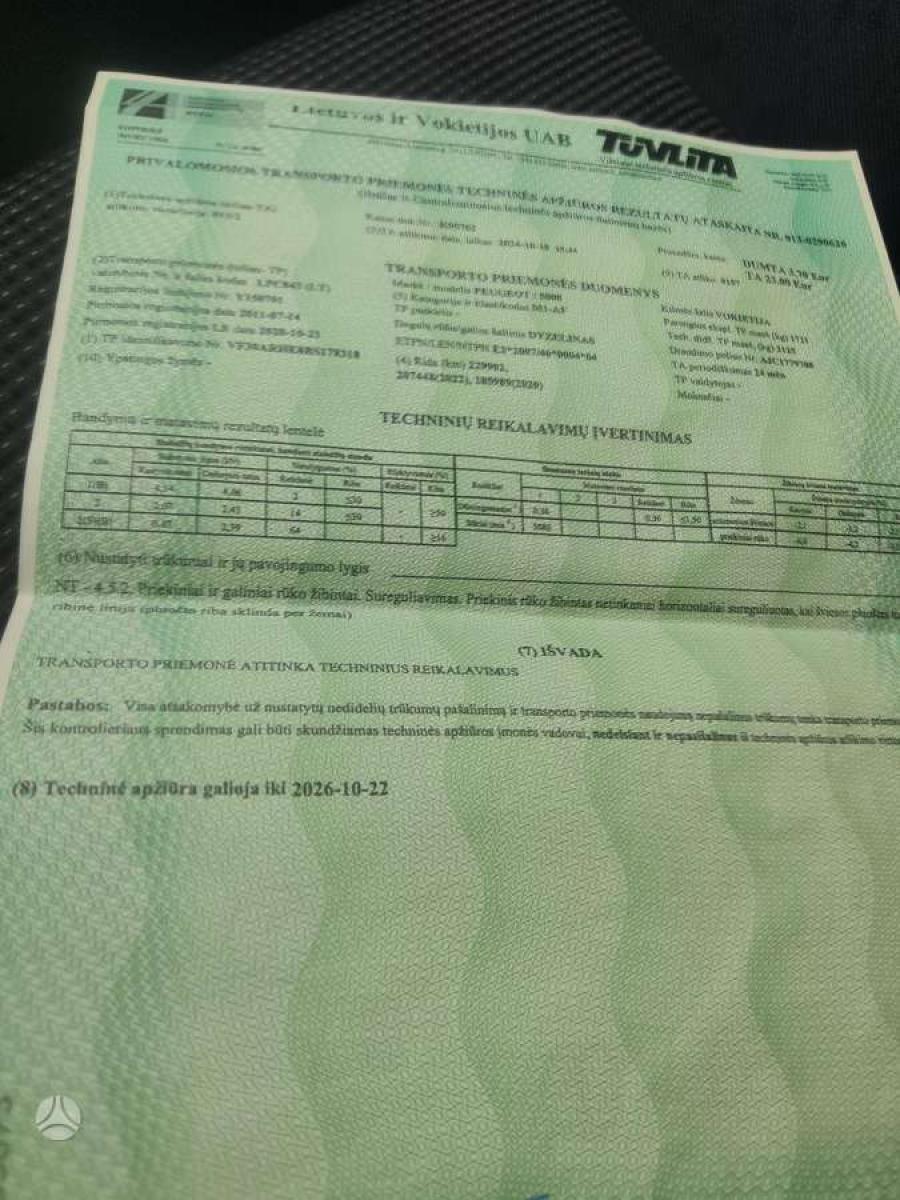 Серый Пежо 5008 2011 в Укмерге, объемом двигателя 2.00 л и пробегом 247 тыс. км за 2300 €, фото 18 на AUTOMOTO.COM.LV