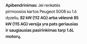 Peugeot 5008 2011 Viļņa, ar dzinēja tilpumu 1.60 L un nobraukumu 304 tūkst. km par 2400 €, foto 6 vietnē AUTOMOTO.COM.LV
