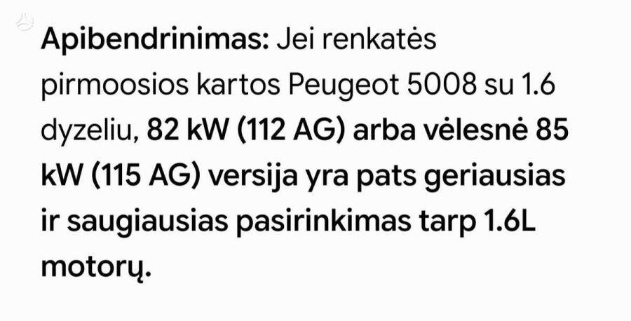 Peugeot 5008 2011 Viļņa, ar dzinēja tilpumu 1.60 L un nobraukumu 304 tūkst. km par 2400 €, foto 6 vietnē AUTOMOTO.COM.LV