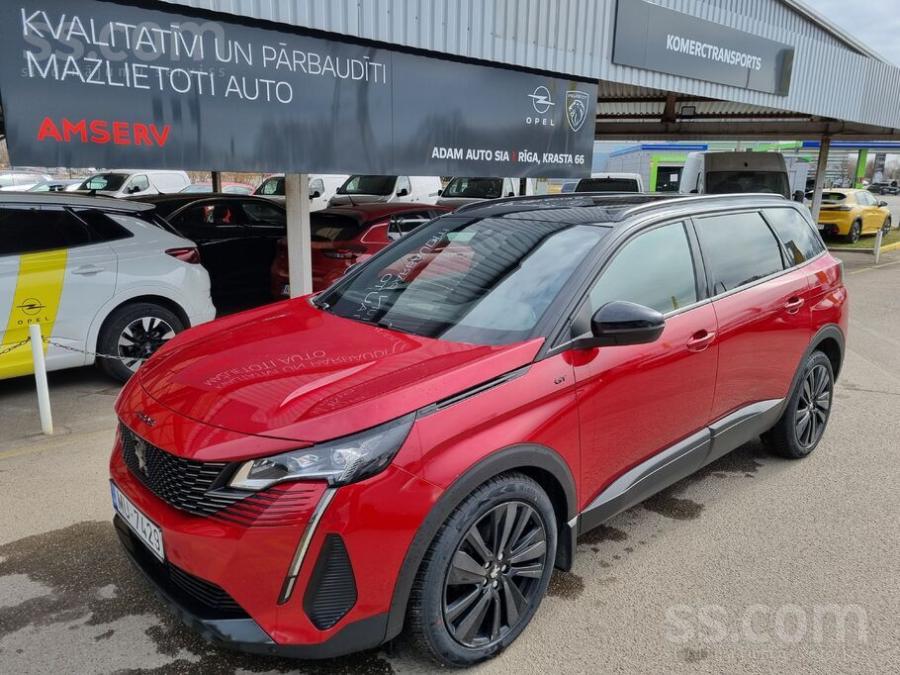 Red Peugeot 5008 2021 in Riga, with an engine capacity of 1.50 L and mileage of 159 thousand km for 20600 €, photo 1 on AUTOMOTO.COM.LV