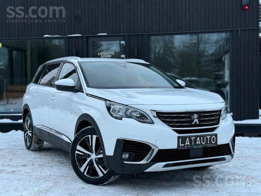 White Peugeot 5008 2019 in Riga, with an engine capacity of 1.50 L and mileage of 81 thousand km for 15700 €, photo 1 on AUTOMOTO.COM.LV