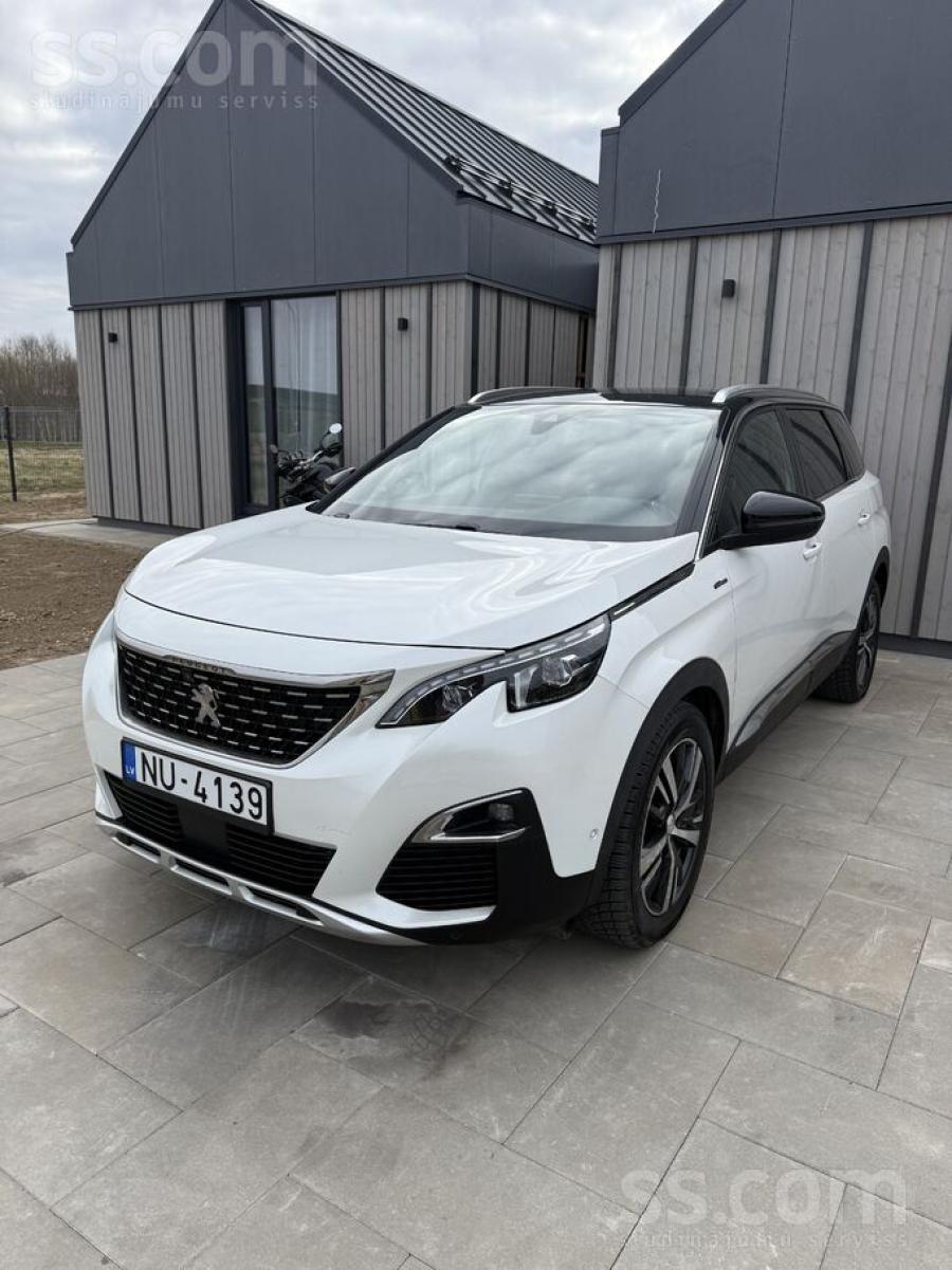 White Peugeot 5008 2019 in Riga, with an engine capacity of 1.50 L and mileage of 153 thousand km for 15400 €, photo 1 on AUTOMOTO.COM.LV