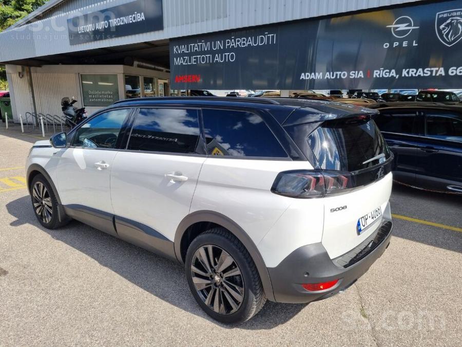 White Peugeot 5008 2024 in Riga, with an engine capacity of 1.50 L and mileage of 39 thousand km for 24300 €, photo 5 on AUTOMOTO.COM.LV