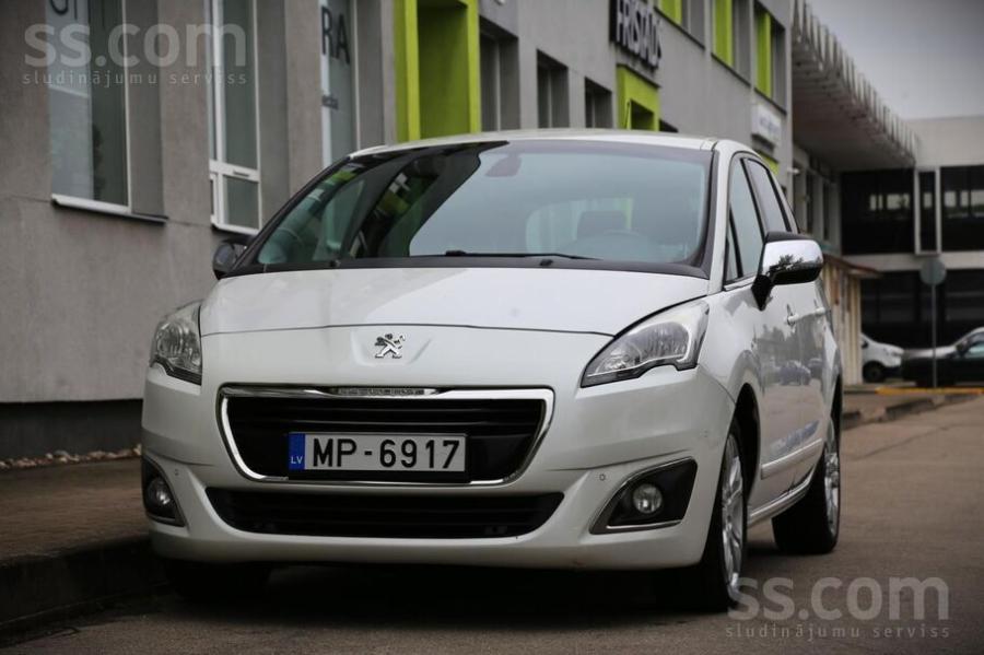 Balts Peugeot 5008 2015 Rīga, ar dzinēja tilpumu 1.60 L un nobraukumu 210 tūkst. km par 4995 €, foto 1 vietnē AUTOMOTO.COM.LV