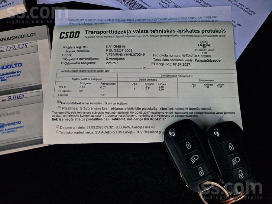 Белый Пежо 5008 2017 в Елгава, объемом двигателя 1.20 л и пробегом 0 тыс. км за 9750 €, фото 29 на AUTOMOTO.COM.LV