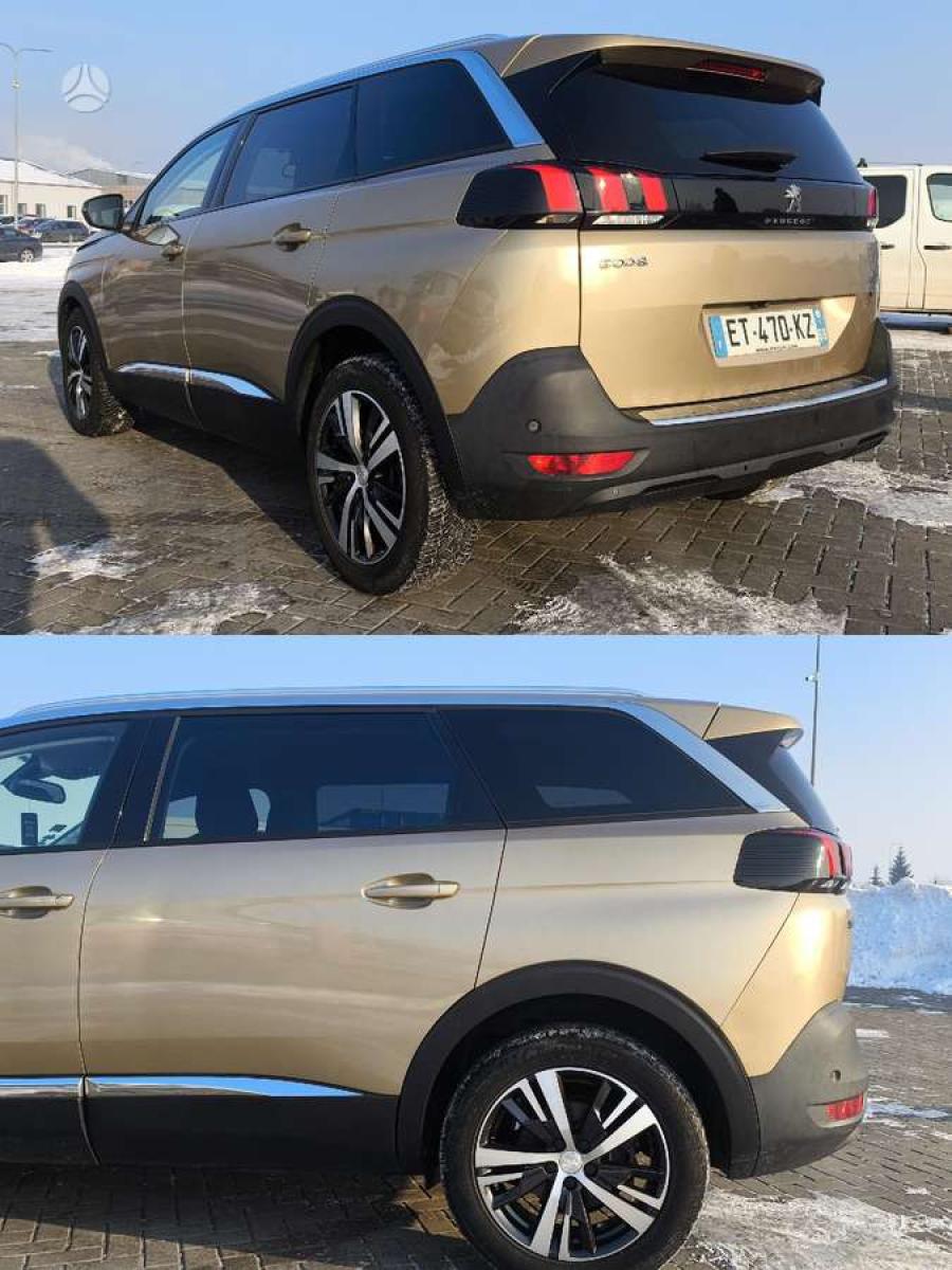 Yellow Peugeot 5008 2018 in Taurage, with an engine capacity of 1.20 L and mileage of 120 thousand km for 10200 €, photo 13 on AUTOMOTO.COM.LV