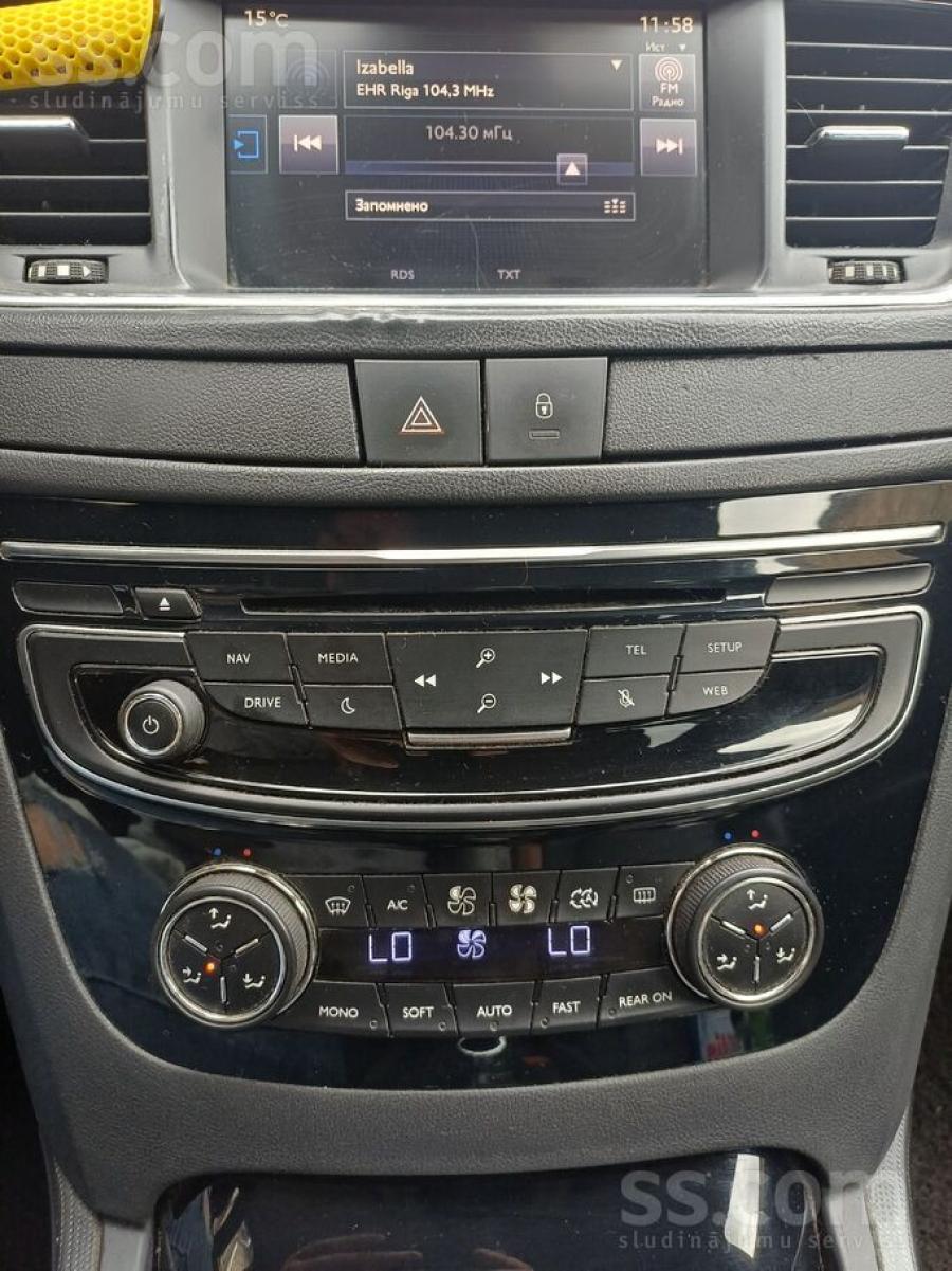 Black Peugeot 508 2015 in Riga, with an engine capacity of 2.00 L and mileage of 255 thousand km for 6000 €, photo 11 on AUTOMOTO.COM.LV