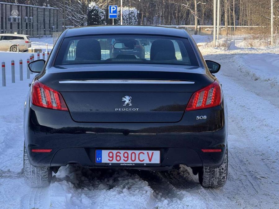 Black Peugeot 508 2013 in Vilnius, with an engine capacity of 1.60 L and mileage of 146 thousand km for 4150 €, photo 6 on AUTOMOTO.COM.LV