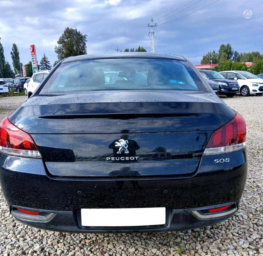 Black Peugeot 508 2015 in Taurage, with an engine capacity of 1.60 L and mileage of 224 thousand km for 5150 €, photo 6 on AUTOMOTO.COM.LV