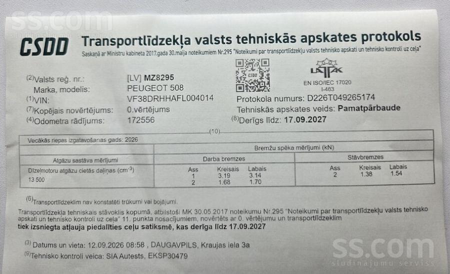 Melns Peugeot 508 2015 Daugavpils, ar dzinēja tilpumu 2.00 L un nobraukumu 173 tūkst. km par 7900 €, foto 18 vietnē AUTOMOTO.COM.LV
