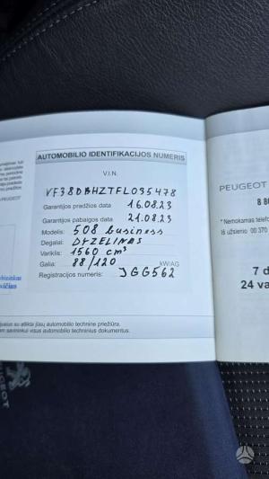 Черный Пежо 508 2016 в Вильнюс, объемом двигателя 1.56 л и пробегом 120 тыс. км за 6500 €, фото 14 на AUTOMOTO.COM.LV