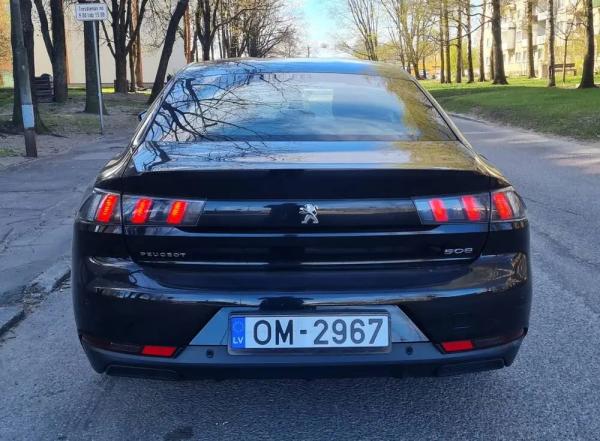 Black Peugeot 508 2020 in Jelgava, with an engine capacity of 1.50 L and mileage of 161 thousand km for 9990 €, photo 9 on AUTOMOTO.COM.LV