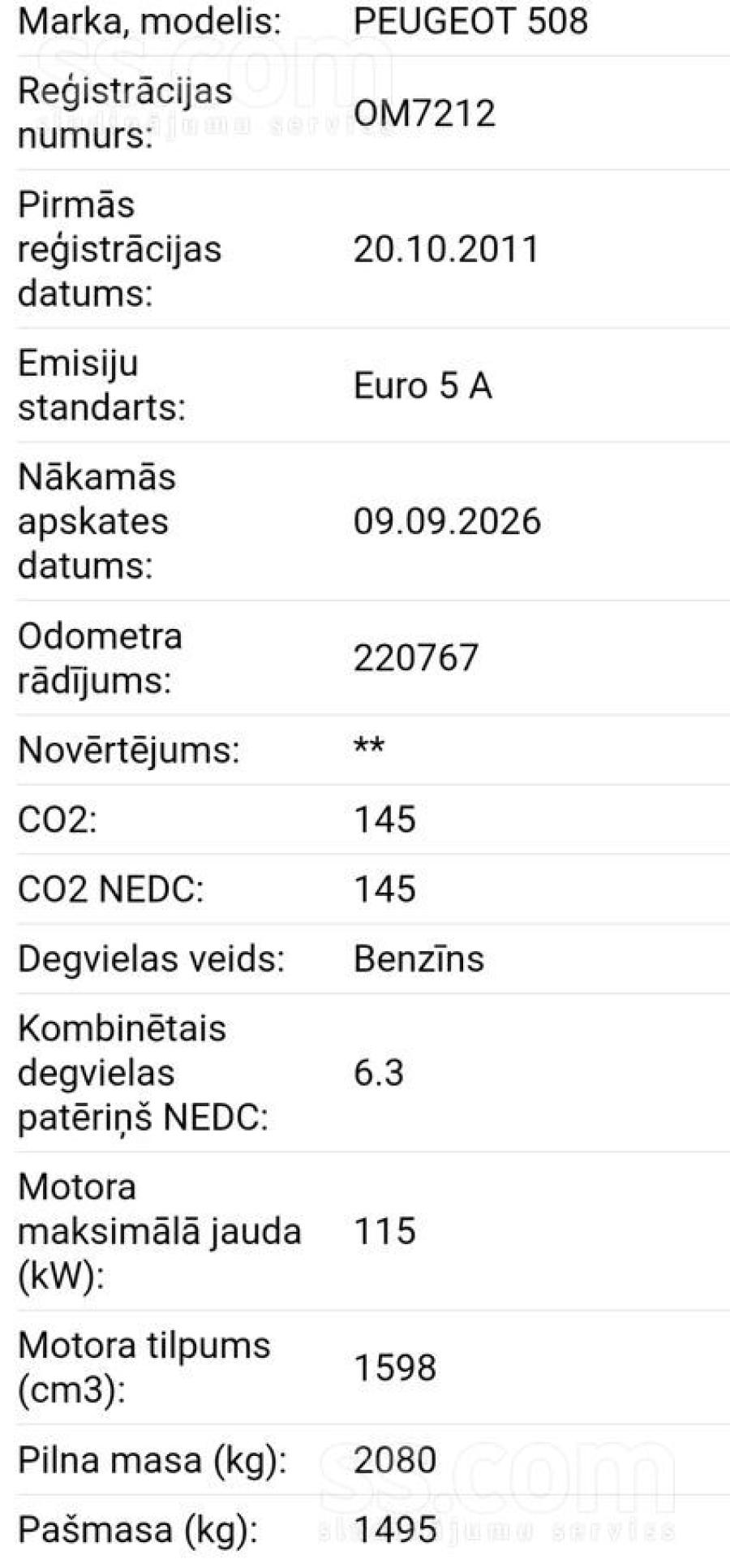 Черный Пежо 508 2011 в Елгава, объемом двигателя 1.60 л и пробегом 0 тыс. км за 3690 €, фото 22 на AUTOMOTO.COM.LV