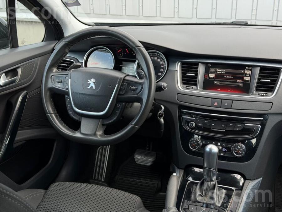 Black Peugeot 508 2016 in Riga, with an engine capacity of 1.60 L and mileage of 161 thousand km for 6980 €, photo 12 on AUTOMOTO.COM.LV
