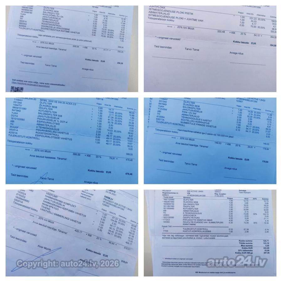 Серый Пежо 508 2015 в Таллин, объемом двигателя 1.60 л и пробегом 216 тыс. км за 4995 €, фото 16 на AUTOMOTO.COM.LV