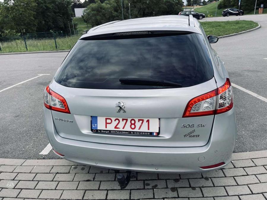 Grey Peugeot 508 2014 in Vilnius, with an engine capacity of 2.00 L and mileage of 292 thousand km for 3850 €, photo 6 on AUTOMOTO.COM.LV